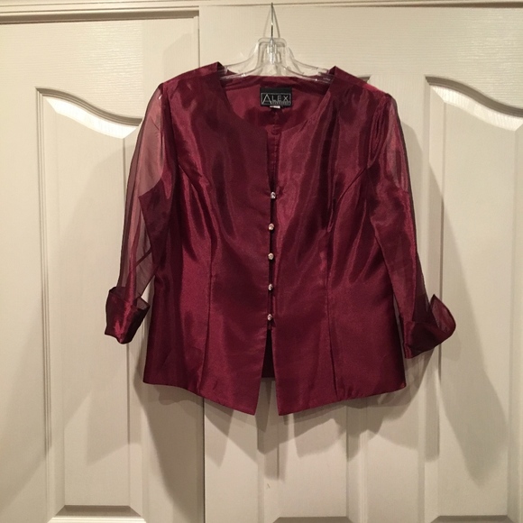 Alex Evenings | Tops | Alex Evenings Burgundy Buttondown | Poshmark